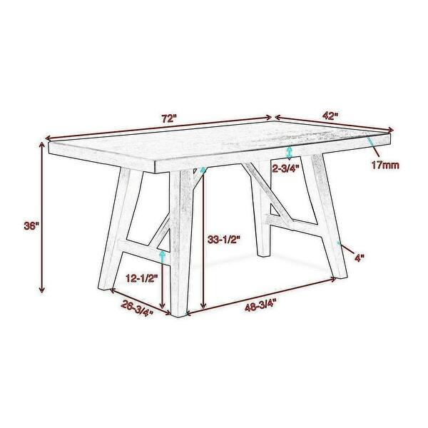 Rera 72 Inch Rectangular Counter Height Dining Table, Flared Legs ...
