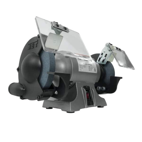 Jet JBG-6A 1 HP 3450 RPM 5 Amp 115V Cast Iron Eye Shield Workshop Bench ...