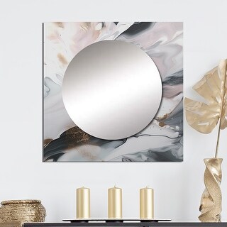 Designart "White And Grey Ripples Of Stone II" Abstract Marble Wall ...