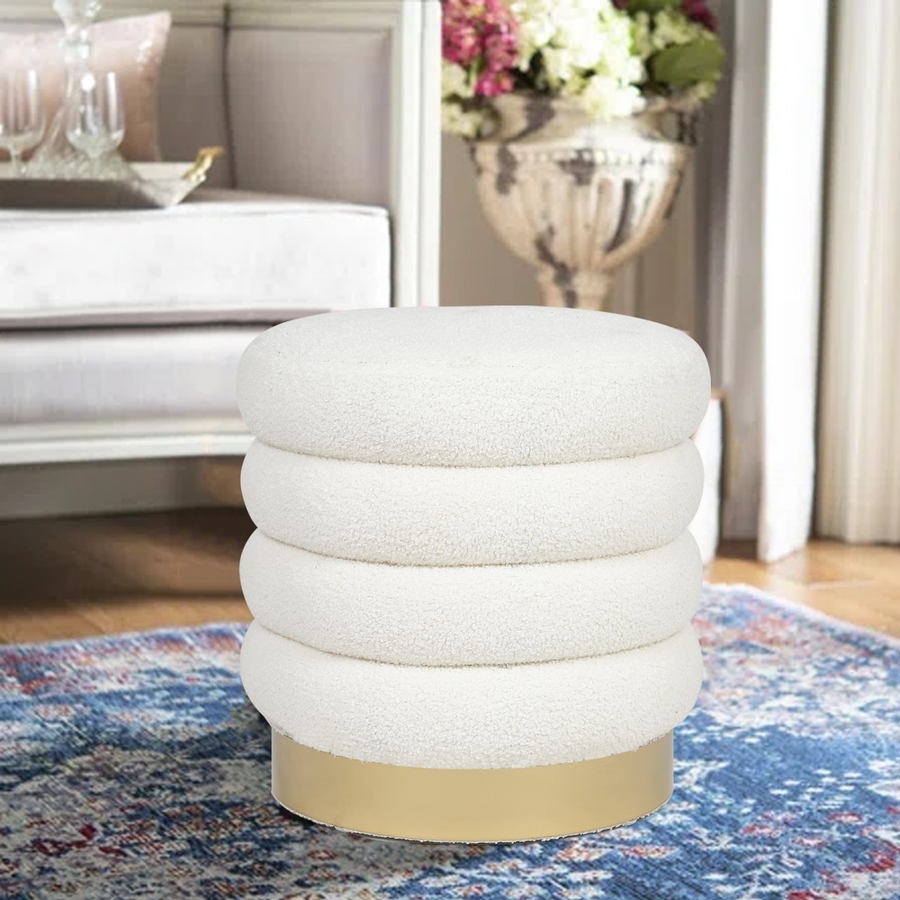 White velvet footstool store
