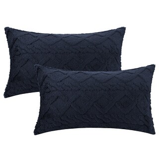 2Pcs Short Plush Throw Pillow Covers Soft Fleece Pattern Pillow Covers ...