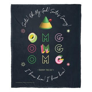 ENT 236 Elf Silk Touch Throw Blanket, 50" x 60", Omg Santa - Bed Bath ...