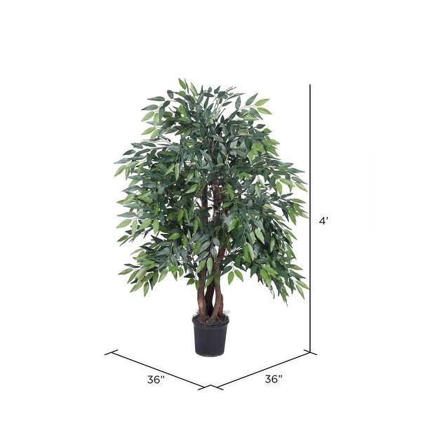 Vickerman 4' Artificial Green Smilax Extra Full Bush, Plastic Pot ...