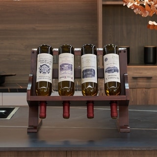 Pine Table Wine Rack, Small Countertop Wine Rack Holds 3 Bottles - 22.5 ...