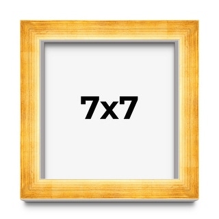 7x7 Shadow Box Frame Gold | 1.625 Inches Deep Real Wood Traditional ...
