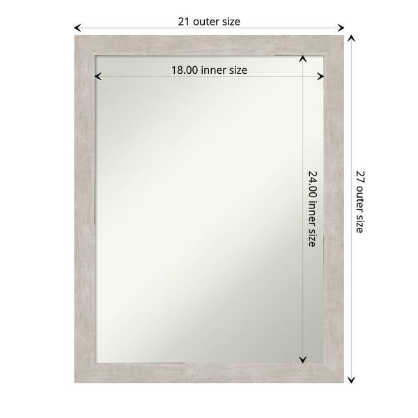 Non-Beveled Wood Wall Mirror - Marred Pewter Frame - Bed Bath & Beyond ...