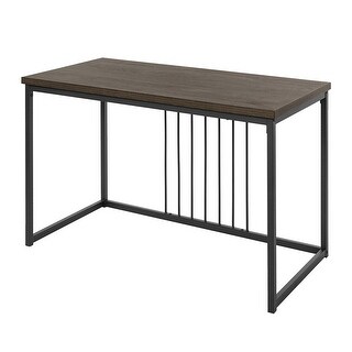47.2" L Square Computer Desk, Writing Desk - Walnut & Black - Bed Bath ...