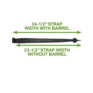 Black Wrought Iron Lift Off Pintle Strap Hinge 24.5" Reversible Pintle ...