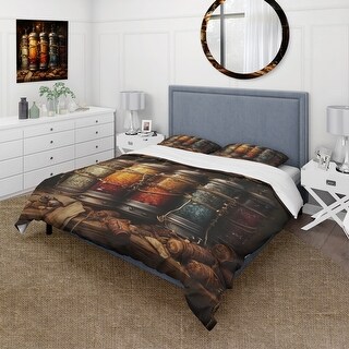 Designart "Hebrew Torah Scrolls" Orange Traditional - Bedding Cover Set ...