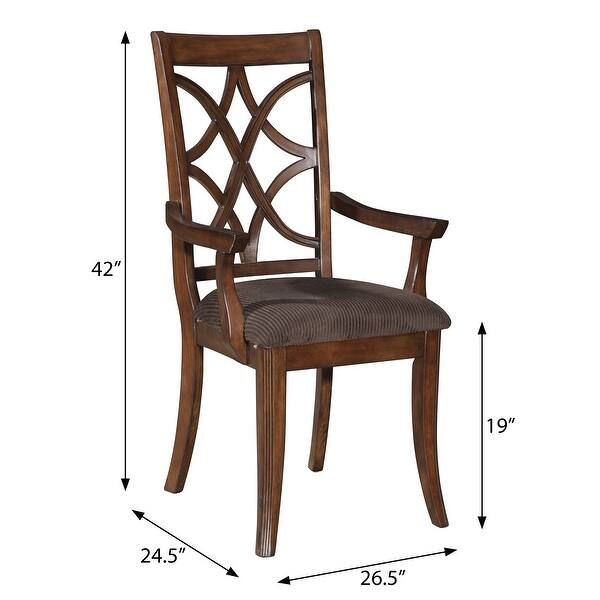 Carpenter Brown and Dark Walnut Cross Back Arm Chairs (Set of 2) - Bed ...