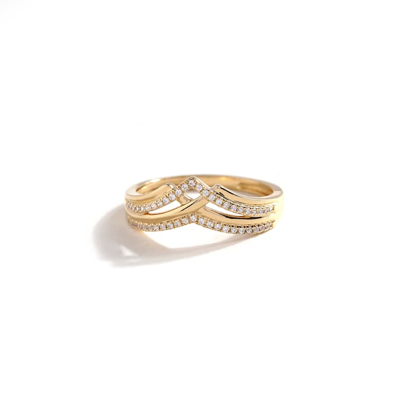 De Couer 1/3ct TDW Diamond Contour Wedding Band in 10k Gold for Women ...