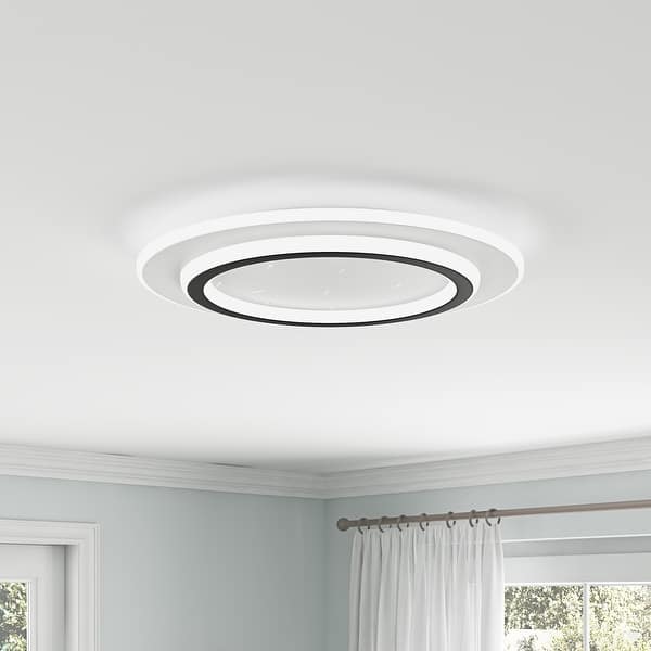 Modern Double Ring Led Flush Mount Ceiling Light for Bedroom Kichen ...