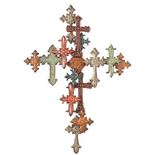 40" Religious Multi-Color Cross Collage Wall Sculpture - Bed Bath ...