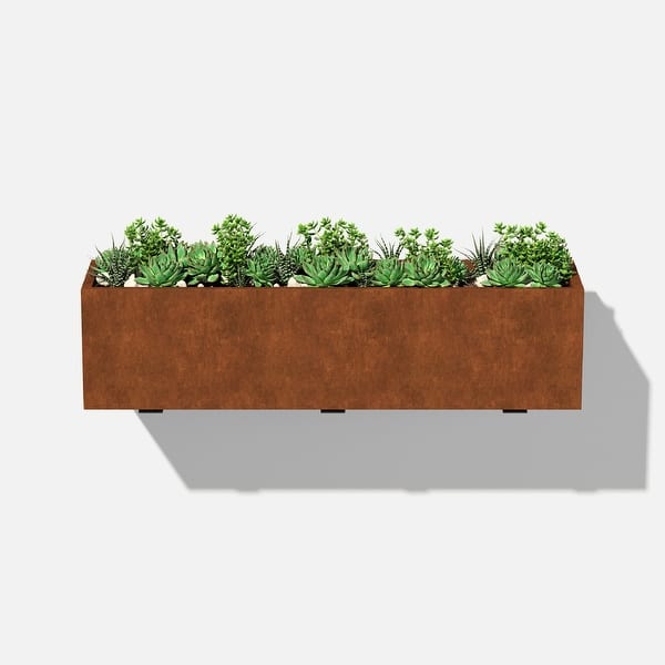Corten Steel Railing Planter - Bed Bath & Beyond - 32363299
