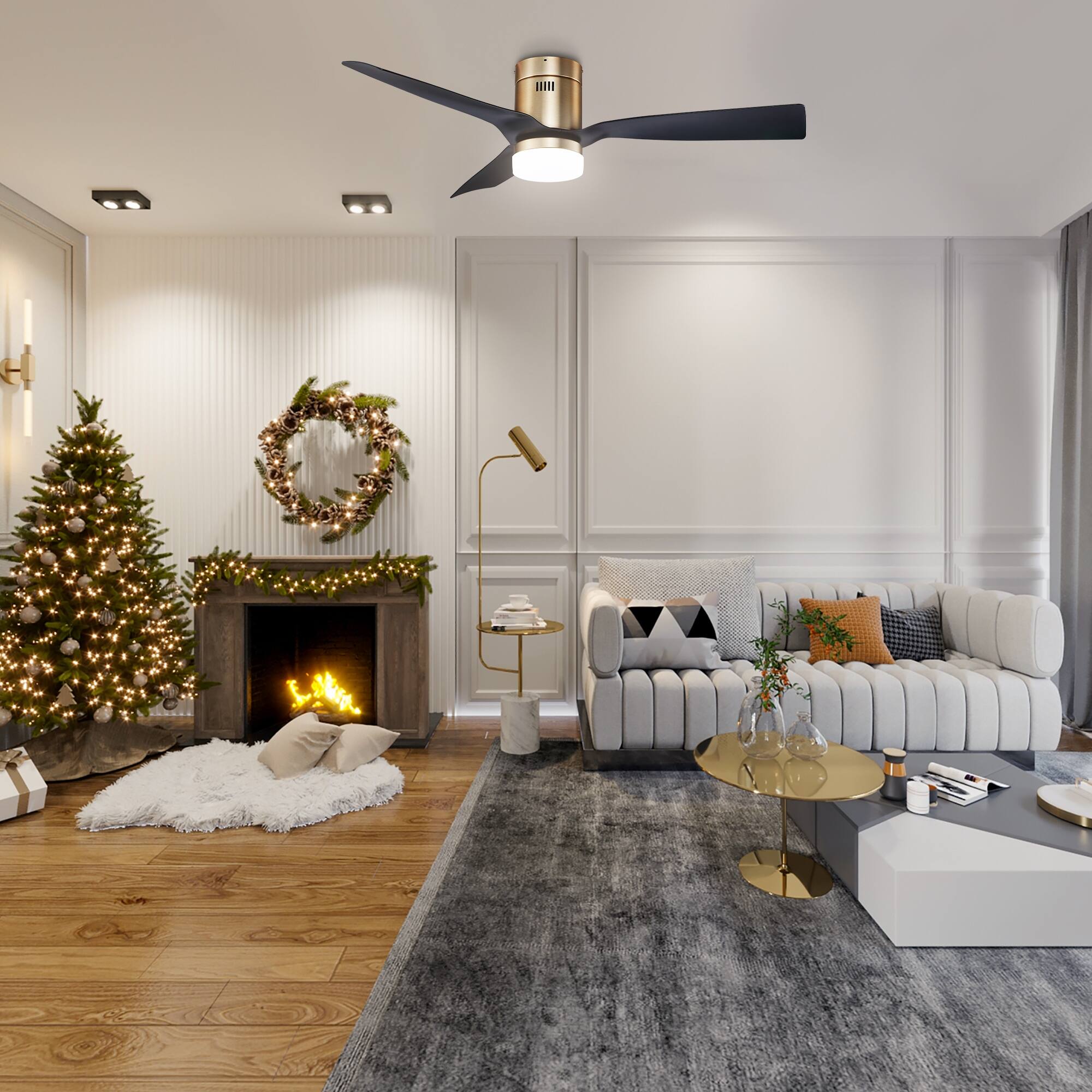 Pollux 52-inch Indoor Smart Ceiling Fan, Dimmable LED Light Kit & Remote Works with Alexa/Google ...