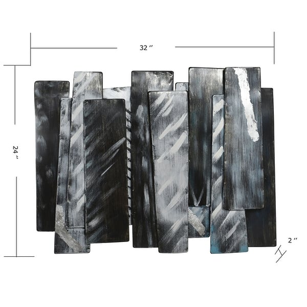 Midnight Aluminum - Layered Metal Wall Decor With Silver Foil Accents ...