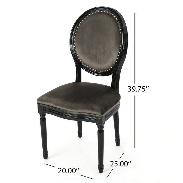 Leroy Traditional Velvet and Birch Wood Dining Chair (Set of 2) by ...