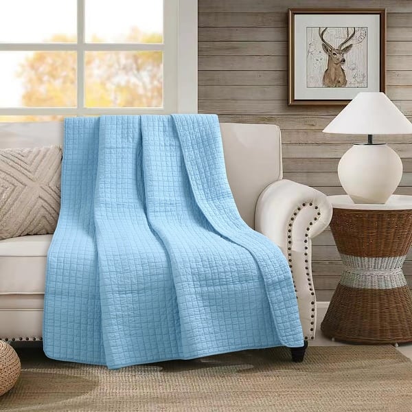 light blue throw