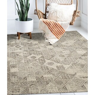 Hand-tufted Wool MULTY GREY Transitional Geometric Modern Tufted Rug ...