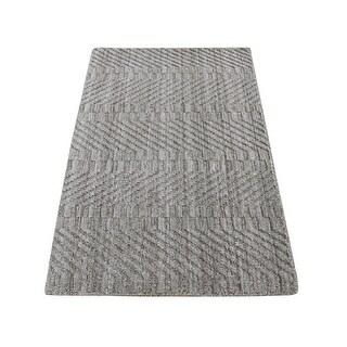 Shahbanu Rugs Taupe Gray, Tone on Tone Chevron Design, Hand Loomed ...