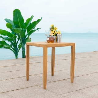 SAFAVIEH Couture Samoa Brazilian Teak Patio Accent Table - 22"W x 22"D ...