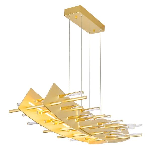 Gondola LED Chandelier With Satin Gold Finish - Satin Gold - Bed Bath ...
