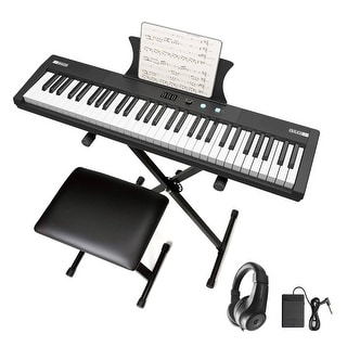 Protable Electric Semi-Weighted 61 Key Keyboard Piano - Bed Bath ...