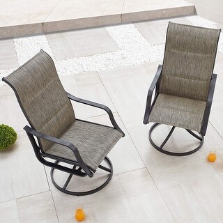 Patio Dining Chairs Textilene Outdoor High Back Swivel Rockers with All ...