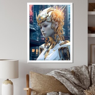 Designart "Cyberpunk Goddess Futuristic Portrait I" Cyberpunk Woman ...