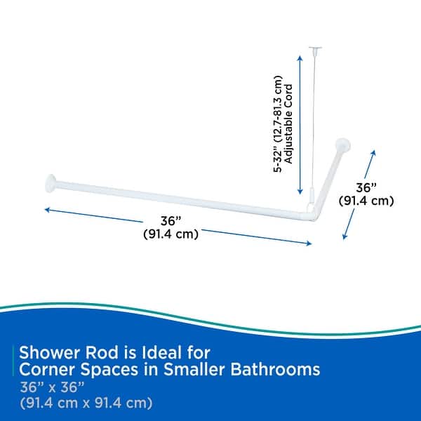 Kenney Corner Permanent Mount Shower Curtain Rod - White - Bed Bath ...