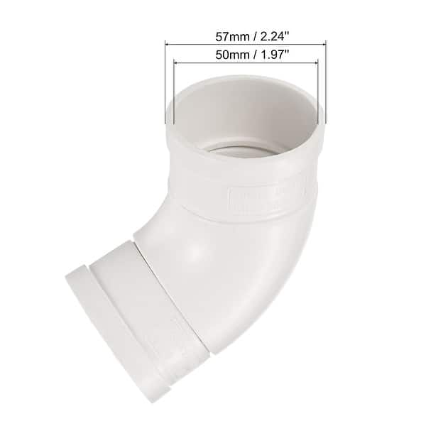 2Pcs PVC Water Pipe Multi-angle Elbow Fitting 50mm ID Tube Eccentric ...