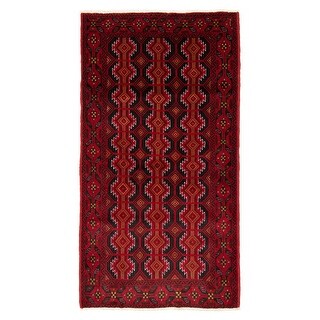 ECARPETGALLERY Hand-knotted Baluch Black Wool Rug - 3'4 x 6'1 - Bed ...