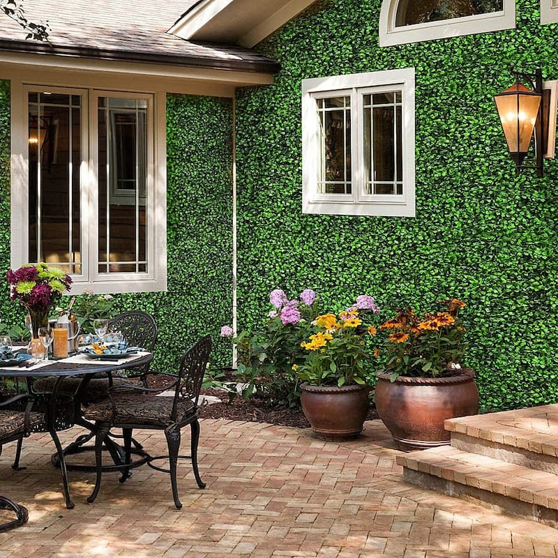 Enova Home 12 Panels 31 Sq ft. Artificial Boxwood Hedge Faux Foliage ...