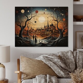 Designart "Abstract Romantic Couple Landscape" Romantic Landscape Print ...