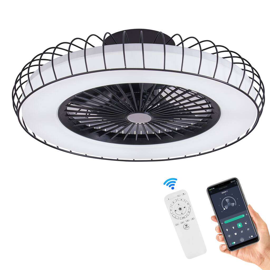 Remote Control LED Lighted 20 Inch Ceiling Fan - Overstock - 37236271