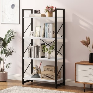 Moasis 4-Tier Bookshelf Bookcases and Bookshelves Open Display Storage Book Shelves - Bed Bath ...