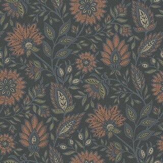 NuWallpaper Waverly Indira Aster Charcoal Peel and Stick Wallpaper - N ...
