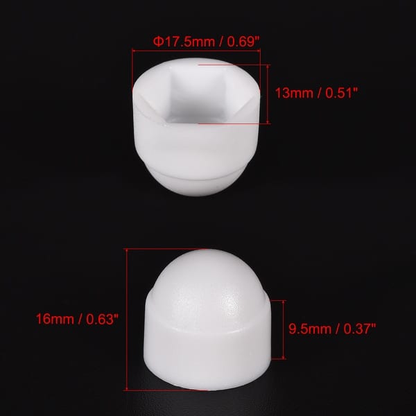 Plastic Dome Bolt Nut Protection Cap Cover M8 / 13mm Hex Screw Cover ...