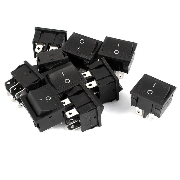AC 250V 6A 125V 15A DPDT Panel Mounted Solder 6Pin Rocker Switch Black ...