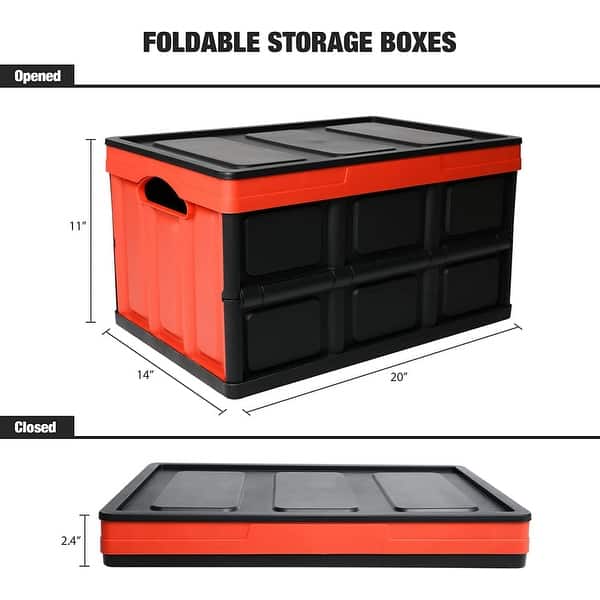 2-Pack Collapsible Plastic Storage Bins 50L Organizer Box Stackable ...