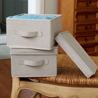 Household Essentials Canvas Storage Bins with Removable Lids (Set of 2 ...