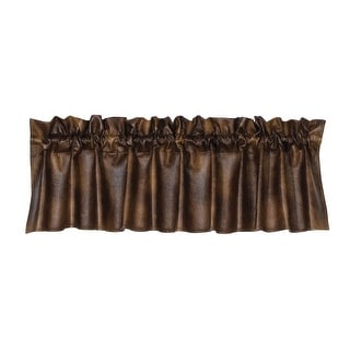 Paseo Road by HiEnd Accents Two-Toned Brown Faux Leather Valance - 18 ...