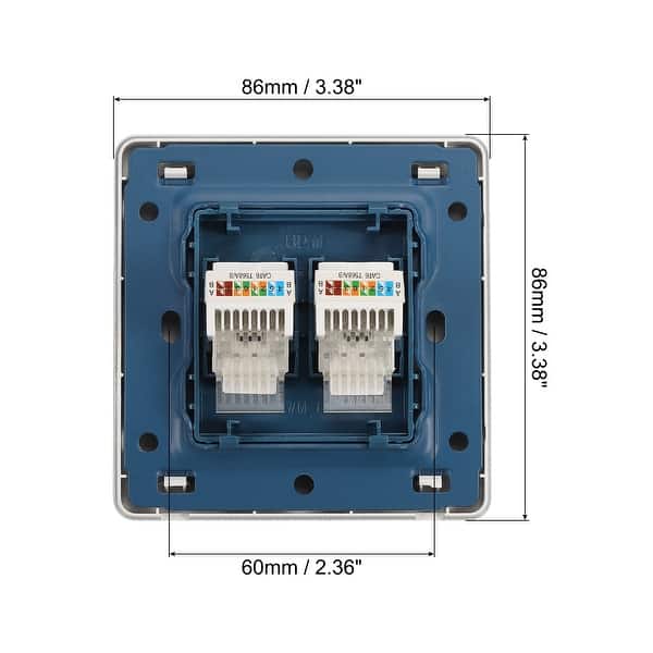 Ethernet Socket Dual Port RJ45 CAT6 Wall Plate Silver Tone for ...