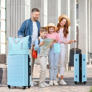 Light Blue 2 Piece Suitcase Luggage Set with 2 Bags - Bed Bath & Beyond ...