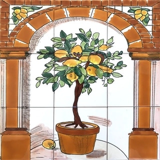 18x18 Lemon Tree Kitchen Backsplash 9pc Ceramic Tile Wall Mural - Bed ...