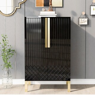 Modern Free Standing Storage Cabinet with Adjustable Storage Shelves ...