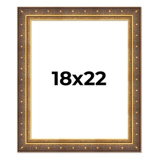 18x22 Frame Vintage Gold Solid Wood Picture Frame | 2.5 Inch Moulding ...