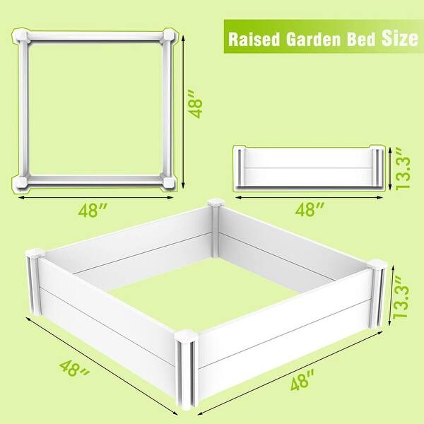 Raised Garden Bed Kit 4'x4' Outdoor Above Ground Planter Box for ...