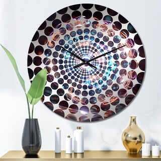 Designart "Liquid Crystal Fusion I" Blue Fractals Clocks Modern ...