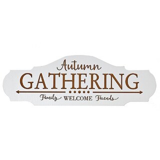 White Engraved Autumn Gathering Sign - Bed Bath & Beyond - 36113089